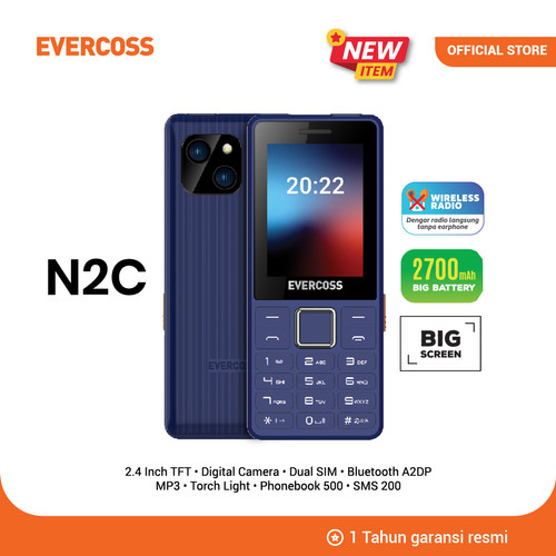 Jual Evercoss N2C Feature Phone - 2.4 inchi - Wireless Radio - Batt ...