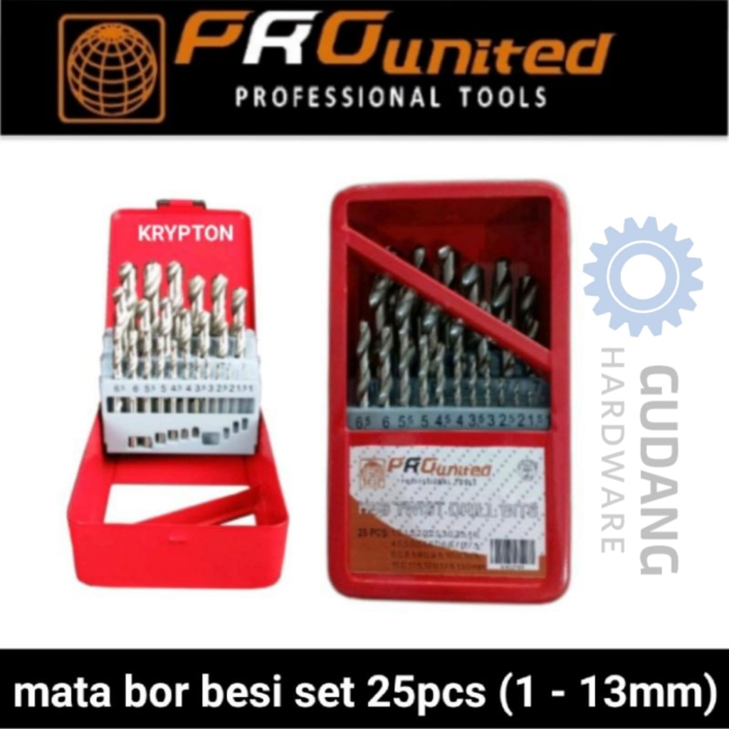Jual pro united mata bor besi / baja / stainles set 19pcs 1-10mm | Shopee Indonesia