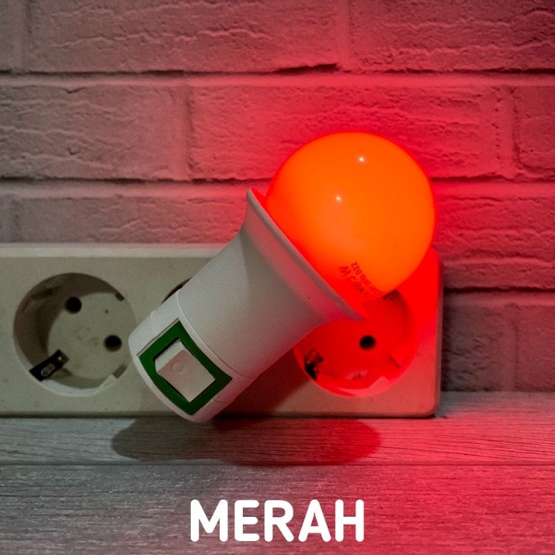 Jual LAMPU TIDUR LED 3W WARNA SATU SET PAKET BOLAM + FITTING COLOK ...