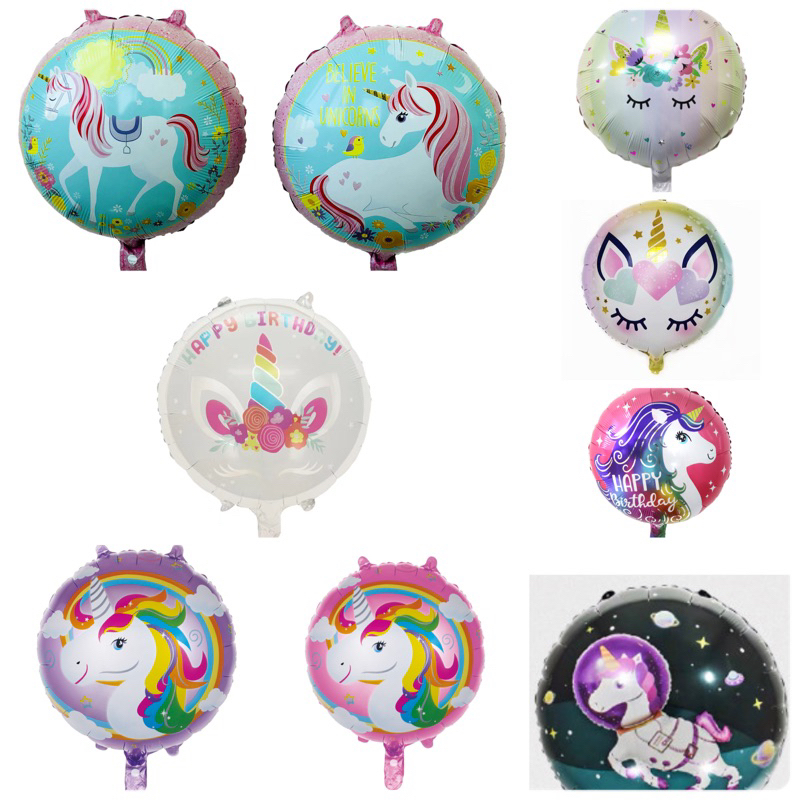 Jual Balon bulat karakter Unicorn 40cm satuan | Shopee Indonesia