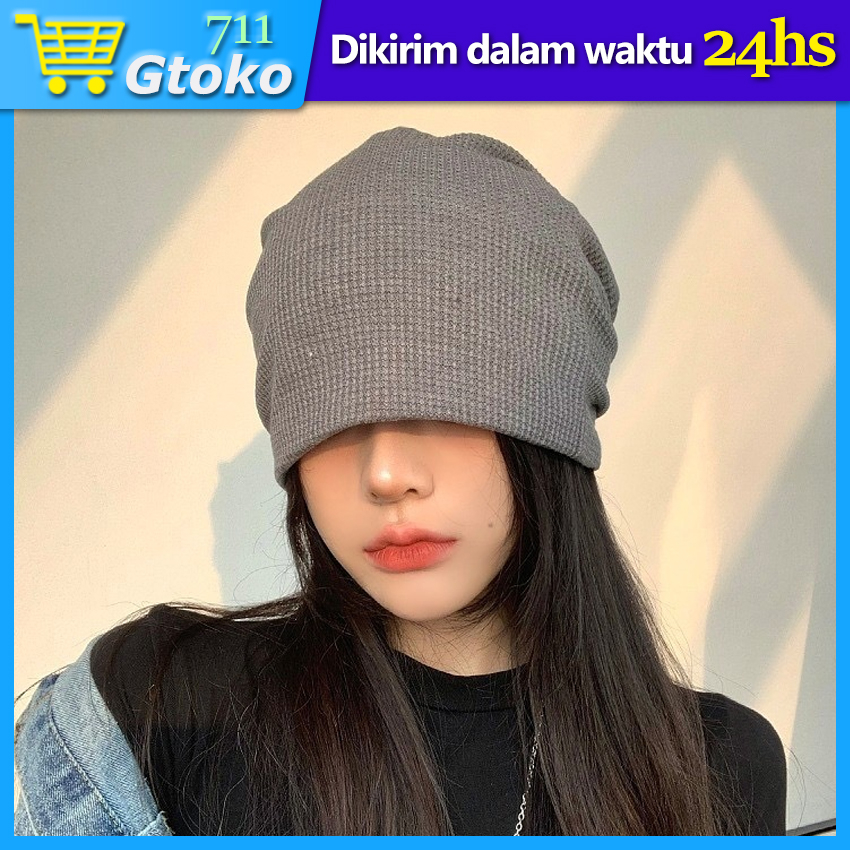 Jual Topi Kupluk Beanie Hat Polos Tipis Pria Wanita Musim Dingin Winter ...