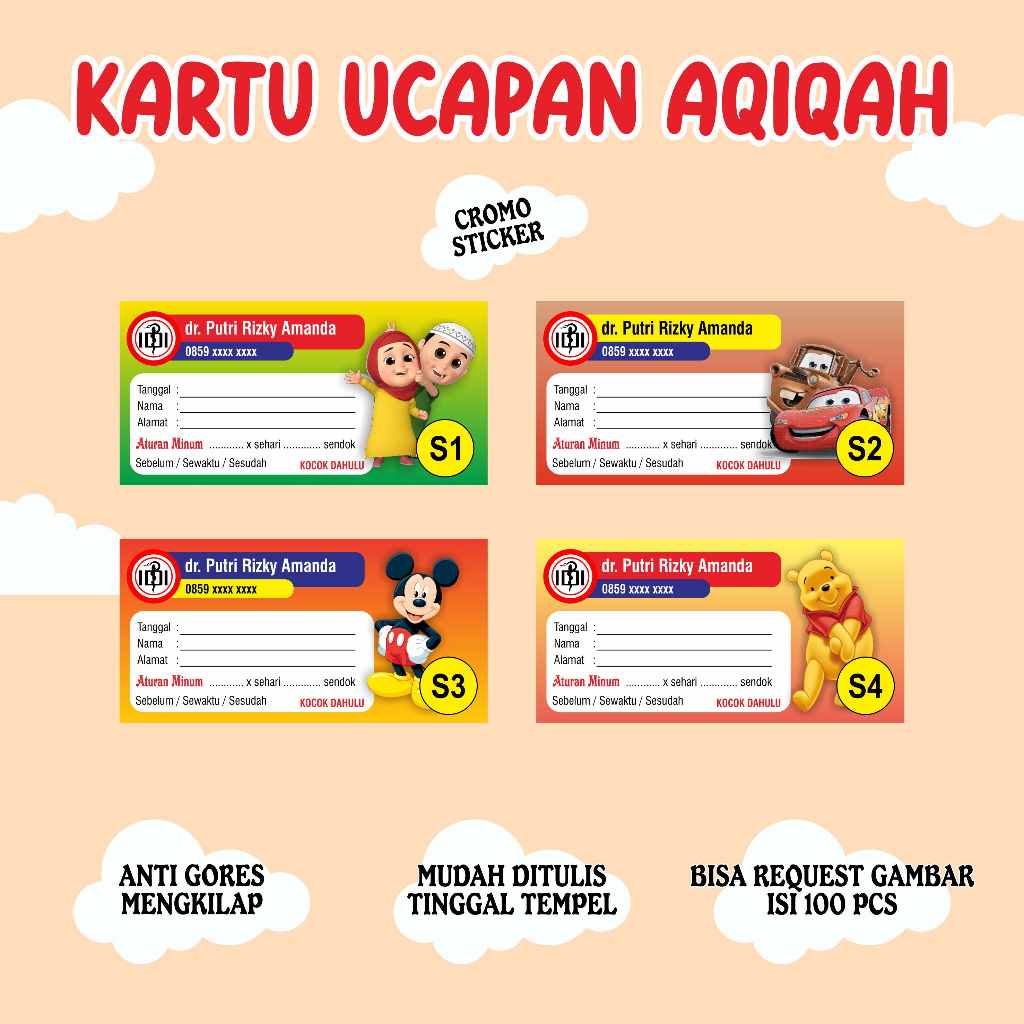 Jual [ 100 PCS ] Label Obat Sirup | Stiker Label Obat | Label Obat ...