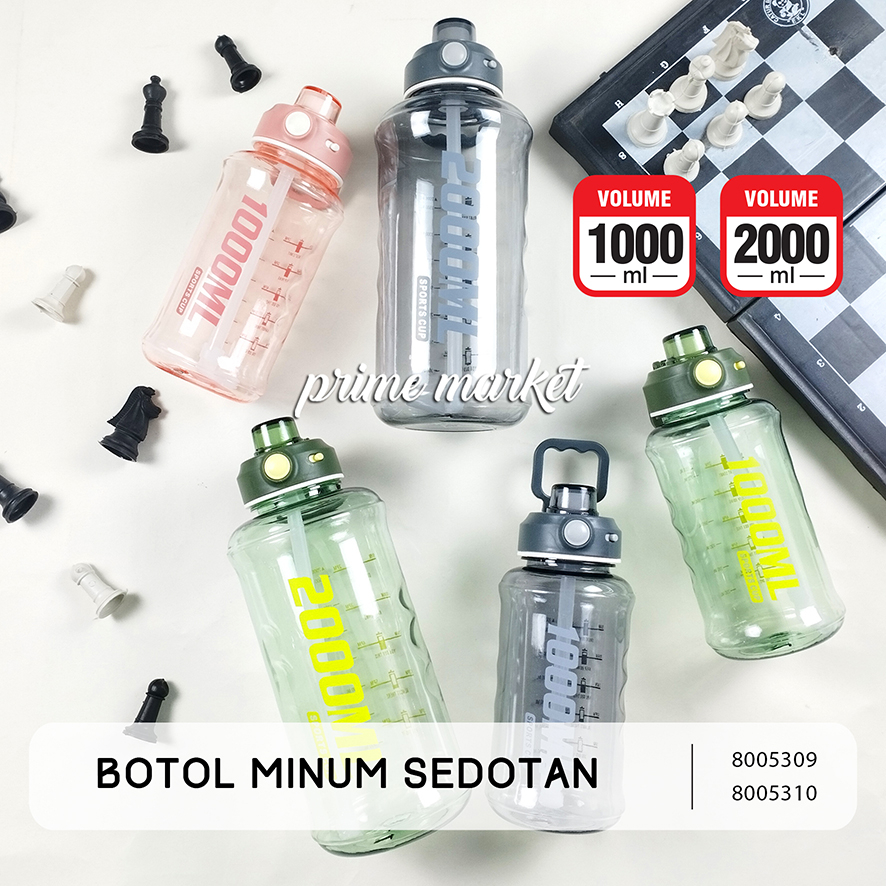 Jual Botol Minum Sedotan 2 Liter Botol Minum Aesthetic 1 Liter Botol ...