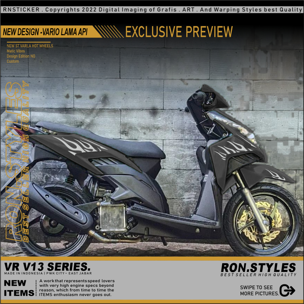 Jual VRV13 CUTTING STICKER STRIPING VARIASI VARIO TECHNO 110 KARBU ...