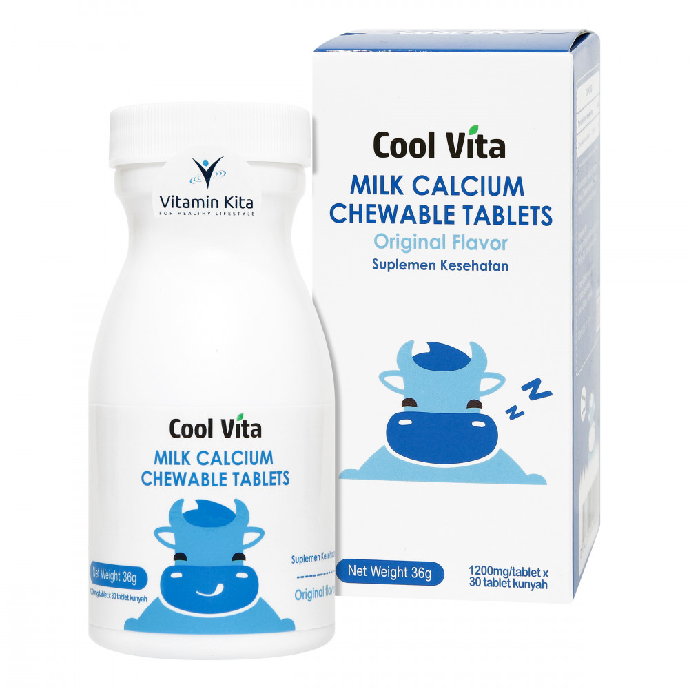 Jual COOLVITA MILK CALCIUM CHEWABLE ORIGINAL FLAVOR ISI 30 TABLET | PENINGGI BADAN | Shopee ...