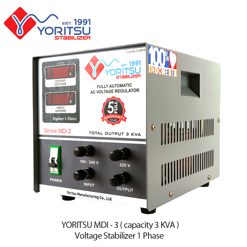 Jual Stabilizer Listrik Stavolt Listrik Avr Yoritsu MDi 3000 VA | Shopee Indonesia