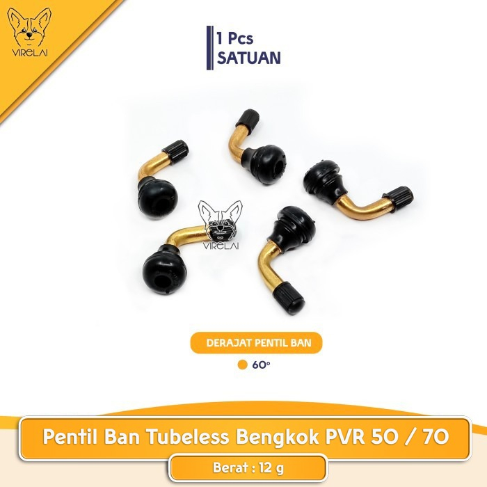 Jual Pentil Ban Tubeless Bengkok PVR 50 Selis / Sepeda Listrik / PVR 70 | Shopee Indonesia