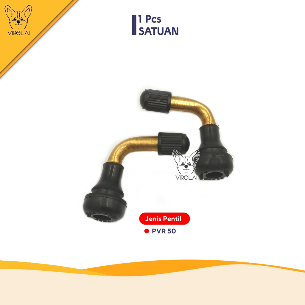 Jual Pentil Ban Tubeless Bengkok PVR 50 Selis / Sepeda Listrik / PVR 70 | Shopee Indonesia