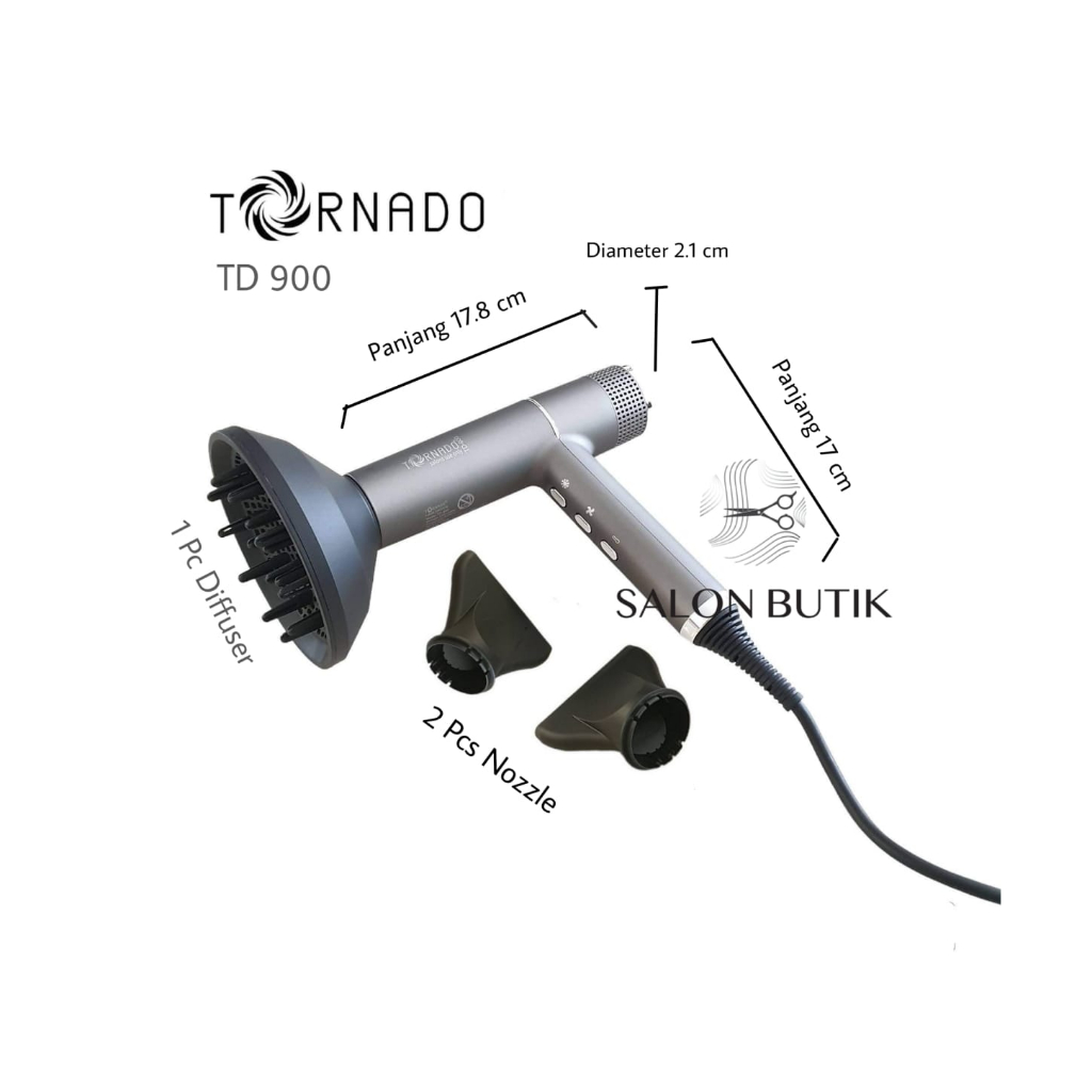 Jual Hairdryer Tornado TD 900 ( Original ) | Shopee Indonesia