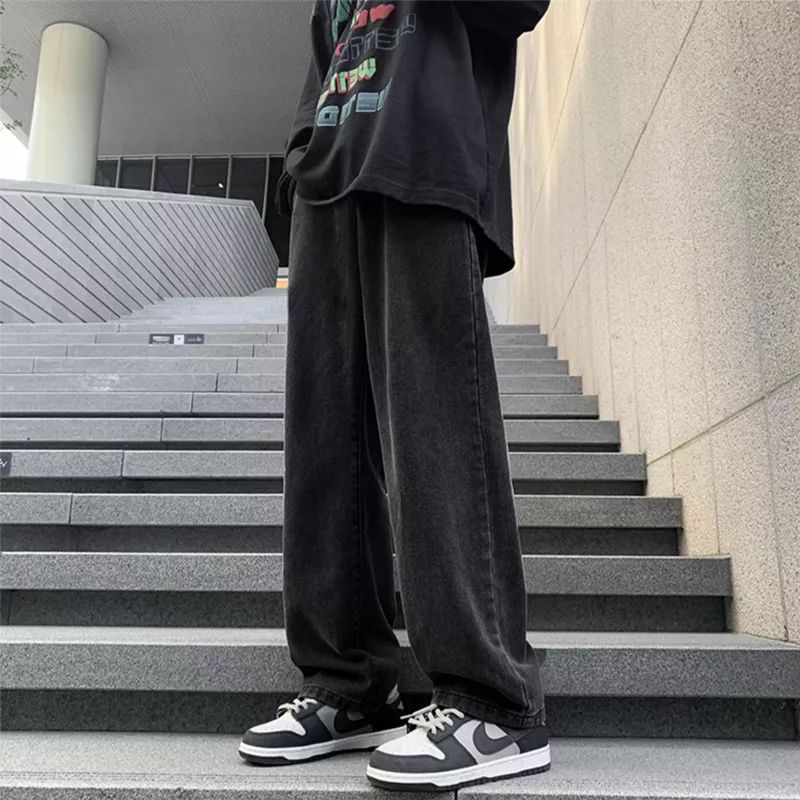 Jual Celana Jean Baggy Pants Pria Korean Style Oversize Loose Straight ...
