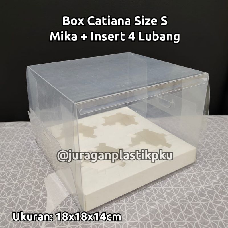 Jual Box Catiana Size S Tutup Mika + Insert 4 Lubang | Kotak Hampers ...