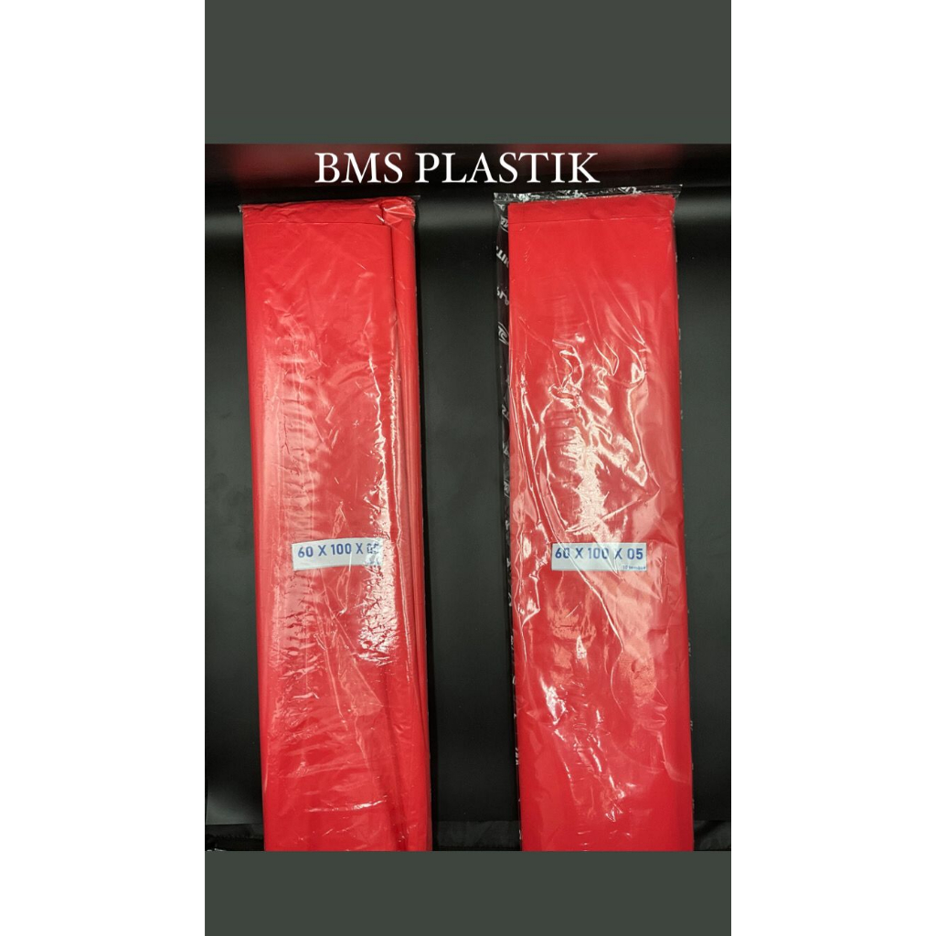 Jual Kantong Plastik Sampah PE Merah 60 X 100 Tebal 50 Micron - Plastik ...
