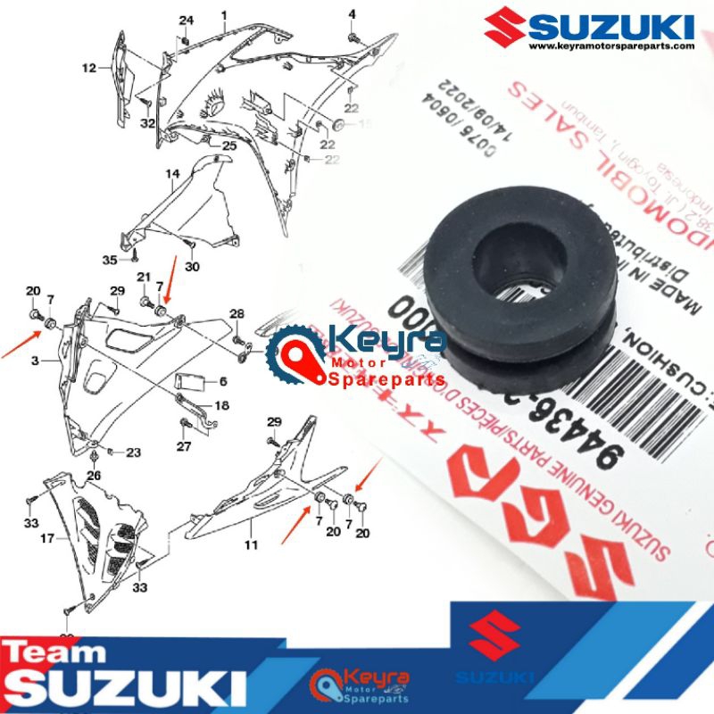 Jual KARET BODY COWLING UNDERCOWL GSX R150 ORIGINAL | Shopee Indonesia