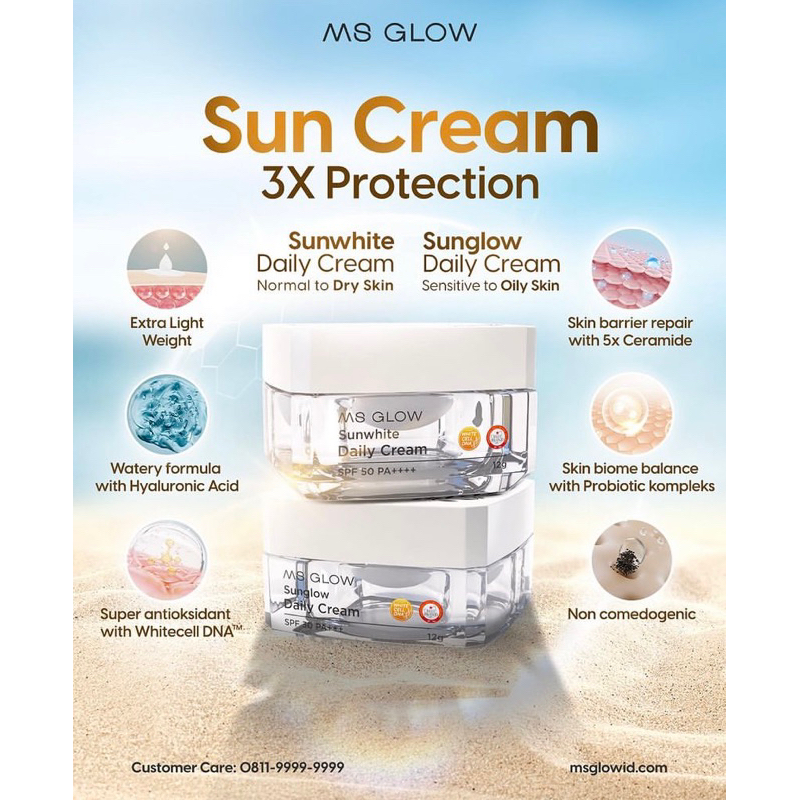 Jual SUNSCREEN MSGLOW SUNGLOW SUNWHITE MS GLOW | Shopee Indonesia