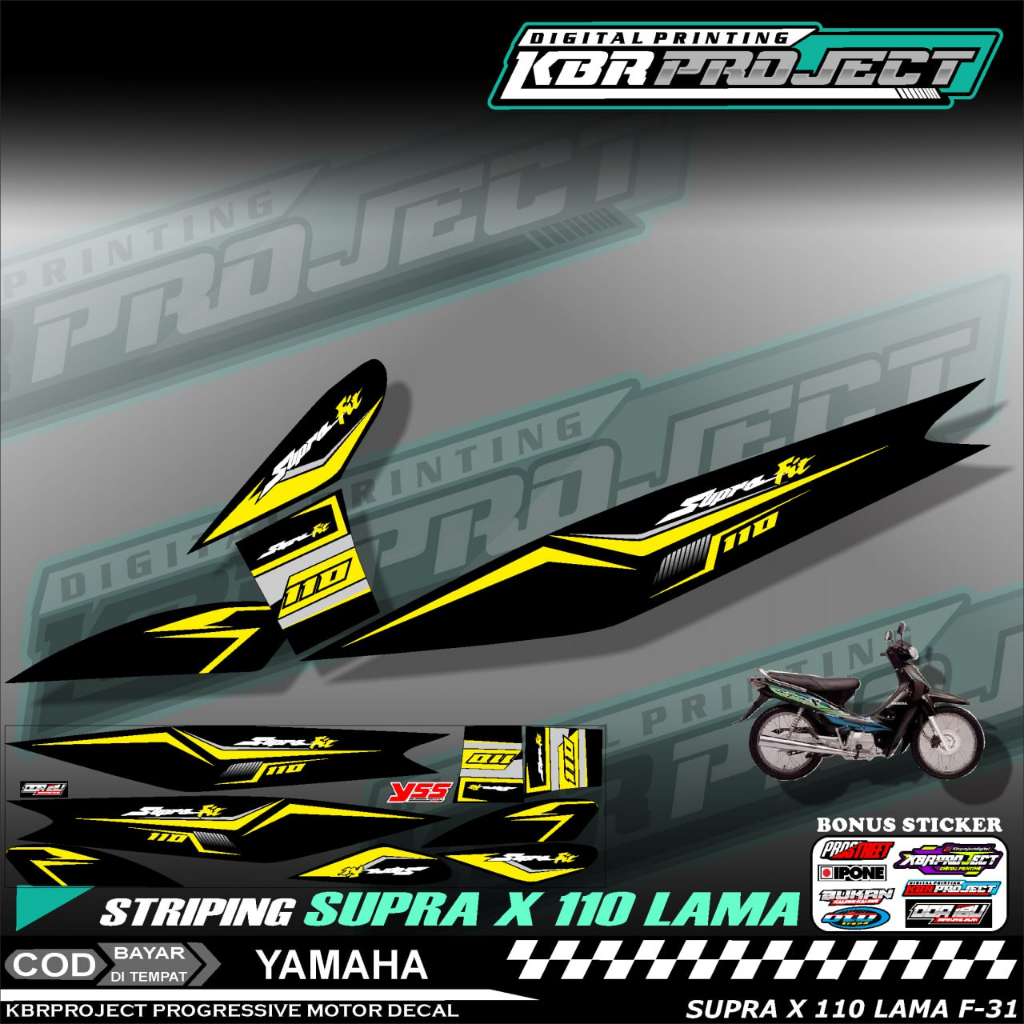 Jual SUPRA X 110 LAMA STIKER SRTIPING PREMIUM MOTOR KEREN STIKER LIS ...