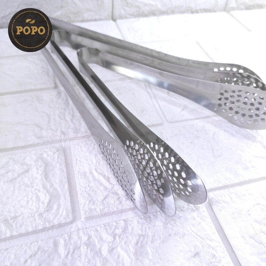 Jual Capitan Makanan Stainless Steel Super Tebal Merah Tongs 9" 12" 14 ...