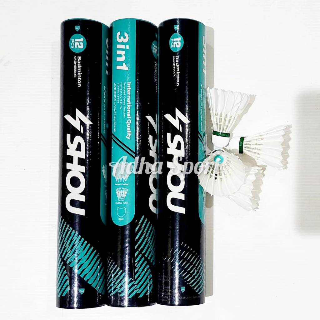 Jual Shuttlecock Badminton SHOU 3 in 1 Original Bulutangkis Adha Sport ...