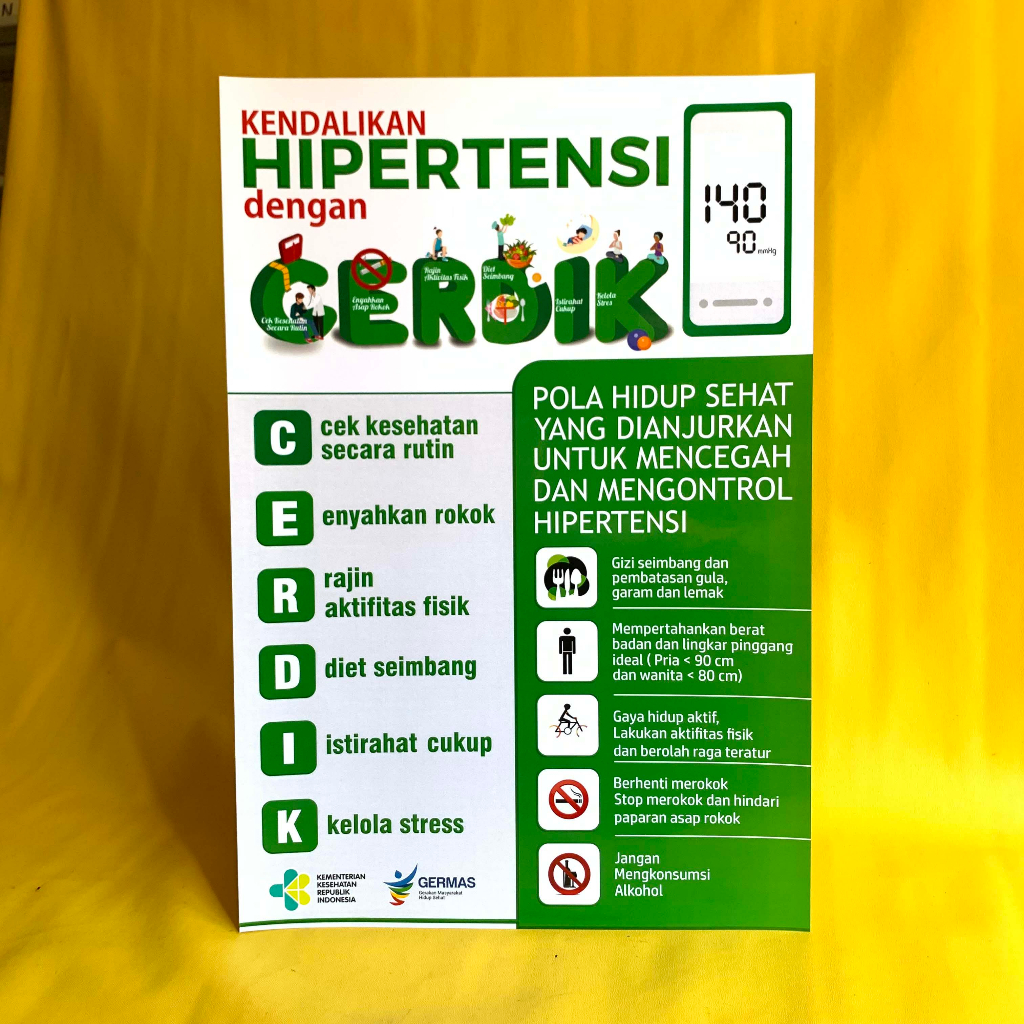 Jual Poster Penyakit | Poster Kendalikan Hipertensi Cerdik | Poster ...