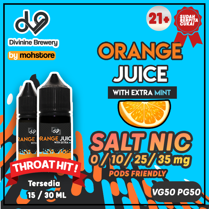 Jual Liquid Vape Dv9 Orange Jeruk Juice Mint Salt Nic Pod Friendly ...