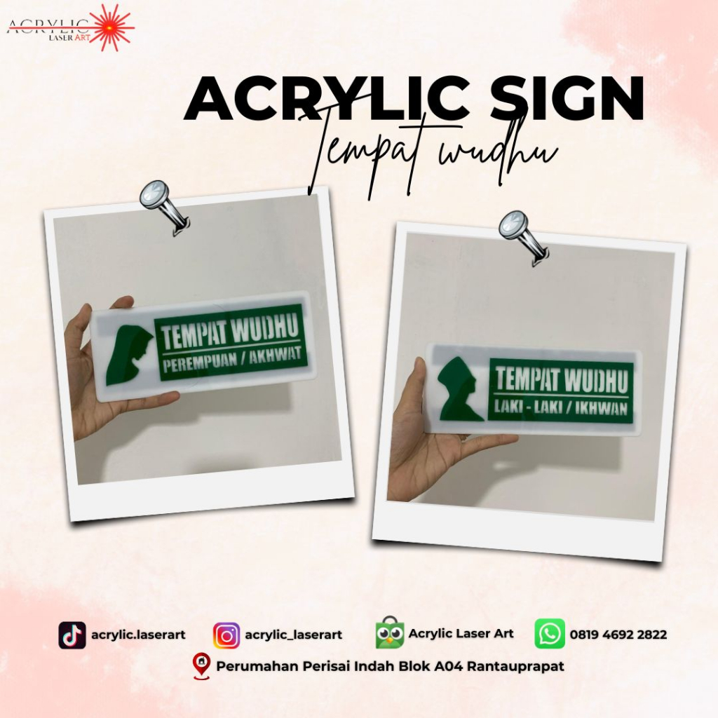Jual ACRYLIC SIGN TEMPAT WUDHU FULL ACRYLIC FREE DOUBLE TAPE | Shopee ...