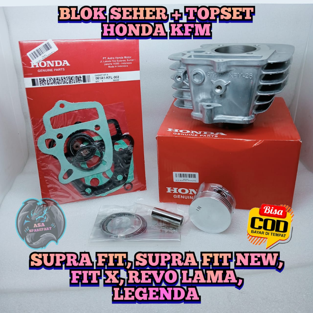 Jual BLOK SEHER SET KFM + TOPSET Motor HONDA SUPRA FIT LAMA , SUPRA FIT NEW , Supra FIT X , REVO ...
