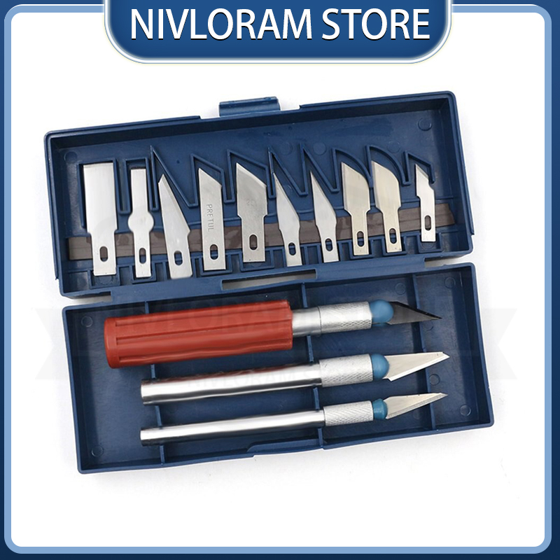 Jual Wood Carving Set 13 Pcs Precision Knife Tool Pisau Ukir Pahat ...