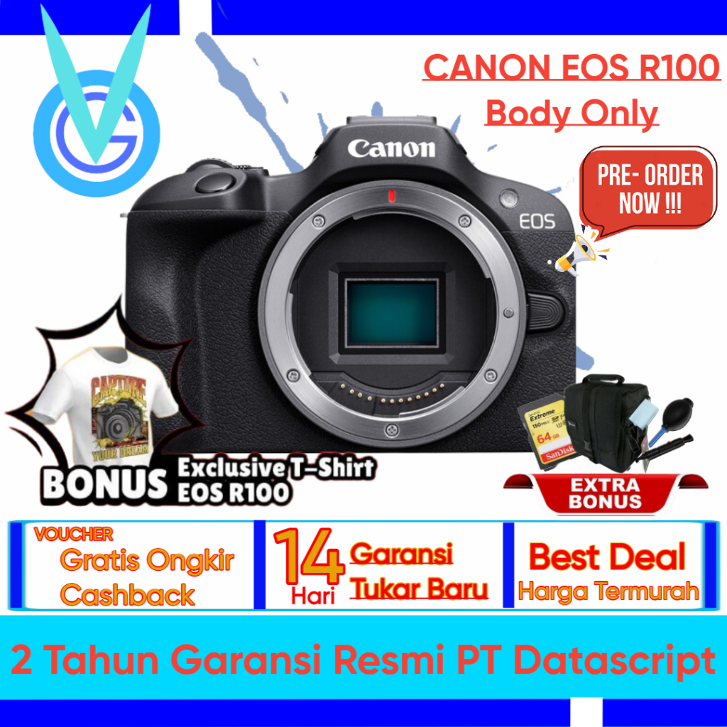 Jual Canon EOS R100 Body Only Mirrorless Camera - Canon R100 Body Only ...