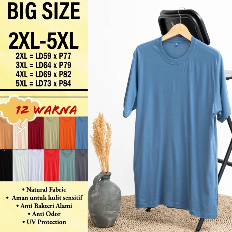 Jual Kaos Polos Jumbo/ Big Size BASIC Cotton Bamboo 2XL 3XL 4XL 5XL | Shopee Indonesia
