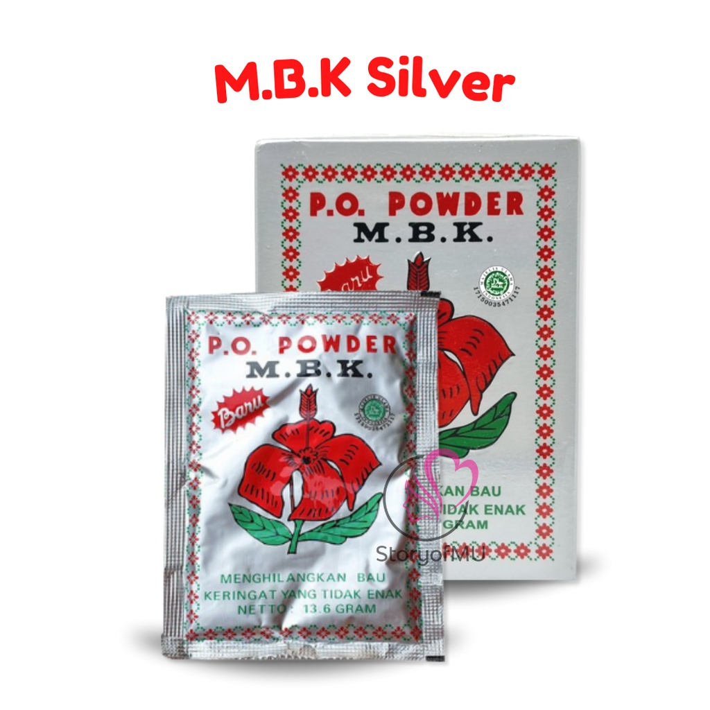 Jual M.B.K Bedak Sachet 13gr | Deodorant Roll On | Tin Bubuk MBK Kemasan Putih Silver Penghilang ...