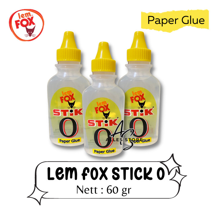 Jual Lem Fox Stik O Bening Transparant/Lem Cair/Lem Kertas/Paper Glue 60 gr | Shopee Indonesia