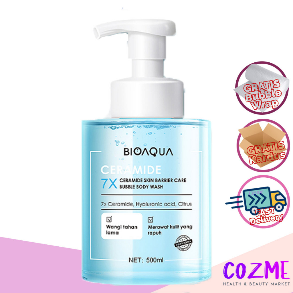 Jual BIOAQUA 7X Ceramide Skin Barrier Care Bubble Body Wash 500mL ...