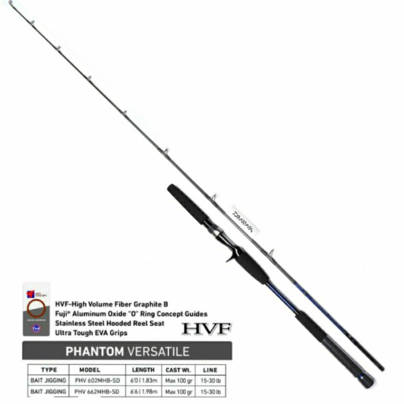 Jual Joran OH Daiwa PHANTOM VERSATILE 602MHB | 662MHB | Overhead | BaitJigging | Shopee Indonesia
