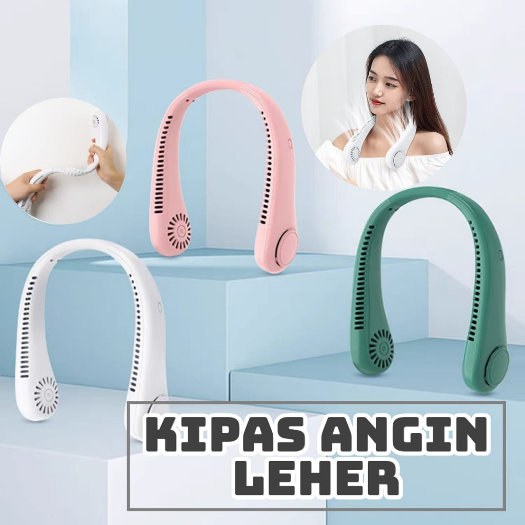 Jual AZ KIPAS ANGIN LEHER PORTABLE NECK FAN KIPAS LEHER GANTUNG USB ...