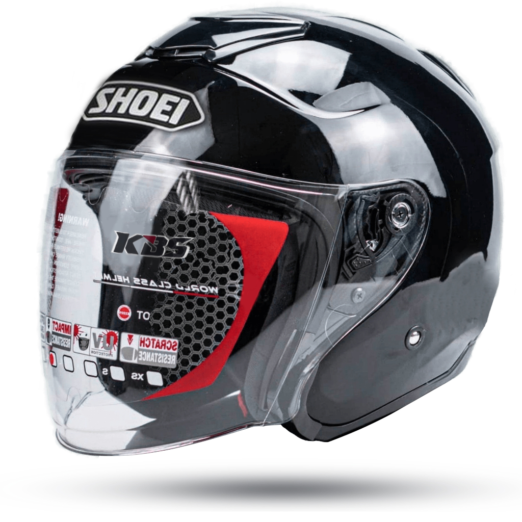 Jual Helm Half Face MLA Kyoto Solid Hitam Single Visor Helm Premium SNI ...