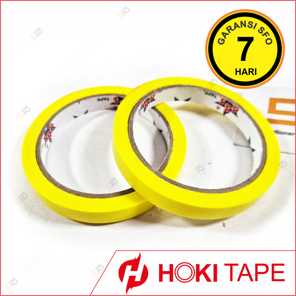 Jual Lakban Kuning Hoki Tape 12mm x 65m | Shopee Indonesia