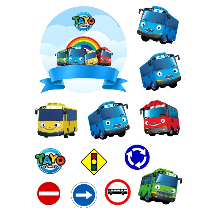 Jual TAYO/ Topper Birthday TAYO/Hiasan Kue ULTAH TAYO Custom Nama ...