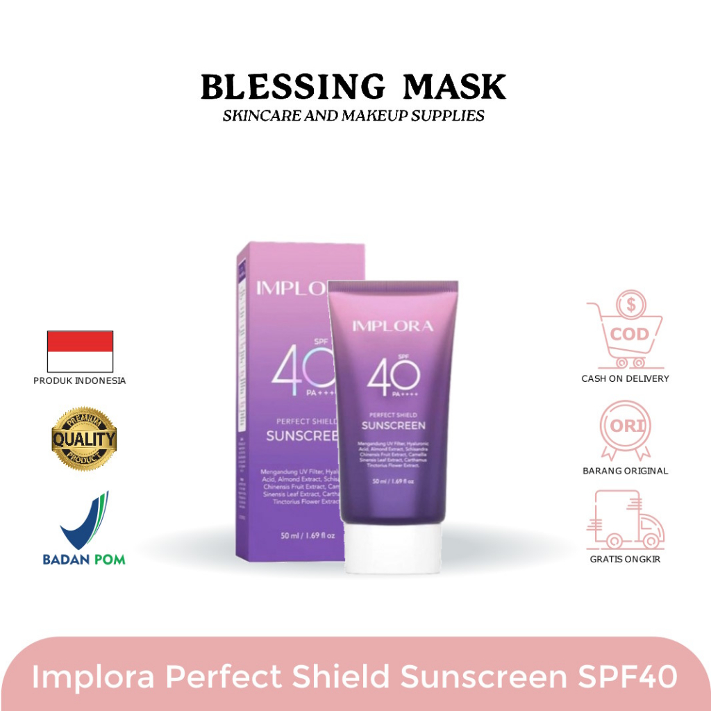 Jual IMPLORA PERFECT SHIELD SUNSCREEN SPF40 PA++++ 50mL | Sunscreen ...