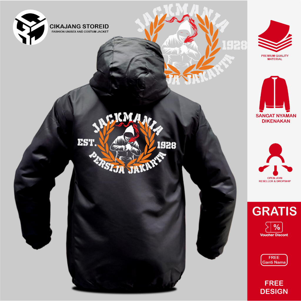 Jual jaket ultras persija jakarta culture indonesia warna hitam jaket ...