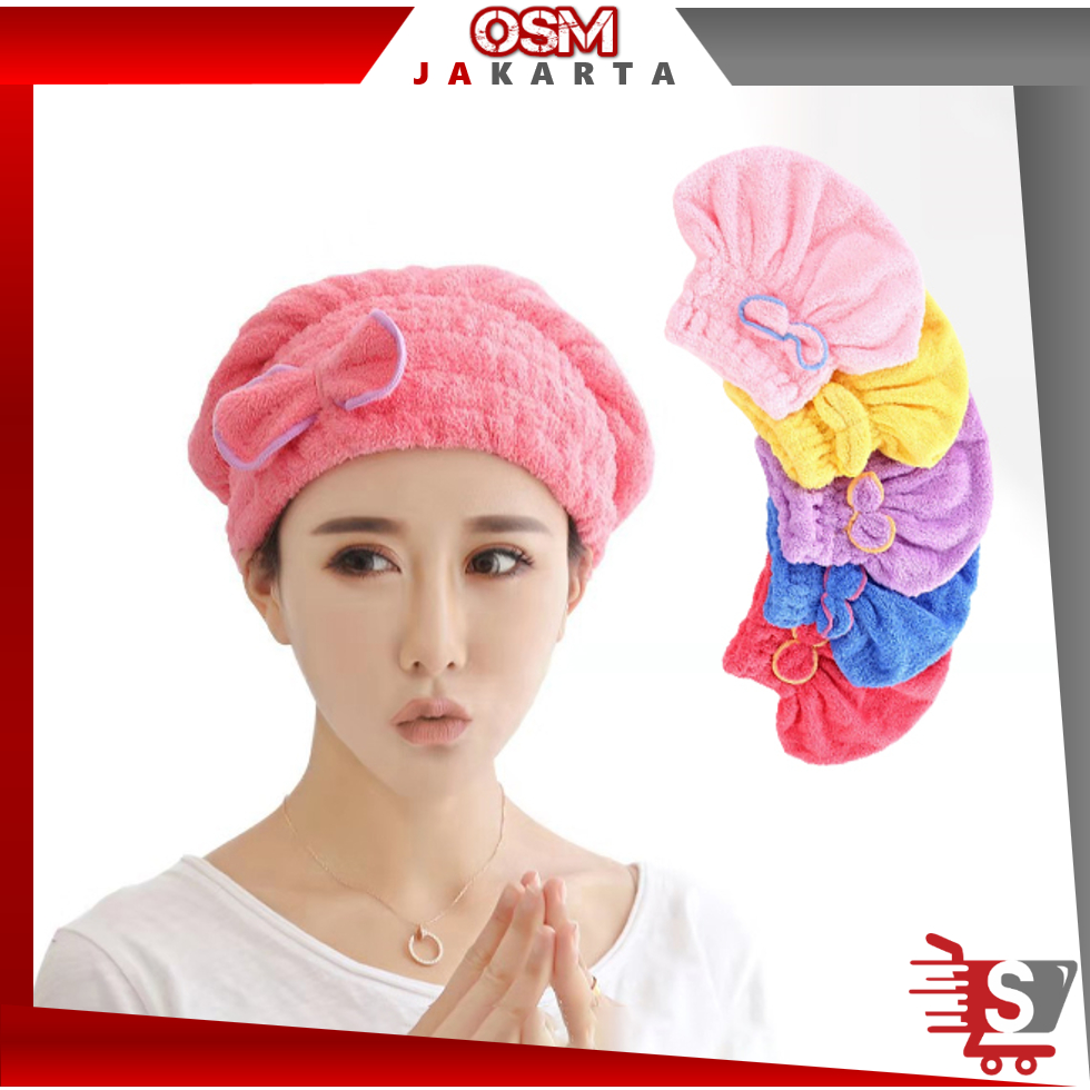 Jual OSM JKT H5762 Handuk Pita Shower Cap Dry Hair / Handuk Keramas ...