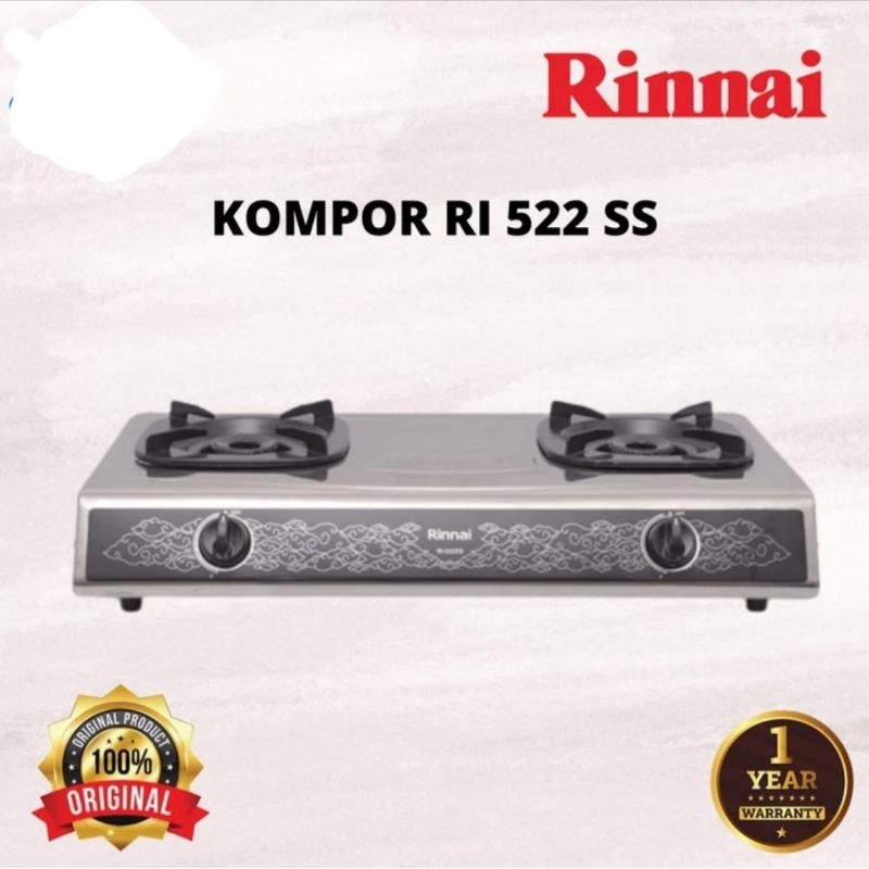 Jual Rinnai RI 522 SS Kompor Gas 2 Tungku Sun Burner Body Stainless ...