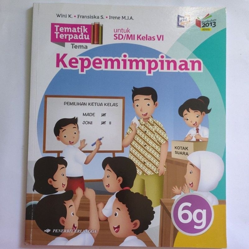 Jual Buku Pendidikan Tematik Terpadu Tema Kepemimpinan 6g Kurikulum 2013 Revisi untuk SD/MI ...