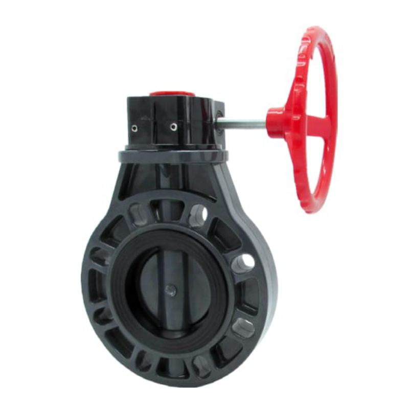 Jual Butterfly Valve PVC 12 inch DN300 D325 w/ Gear Handle Butterfly ...