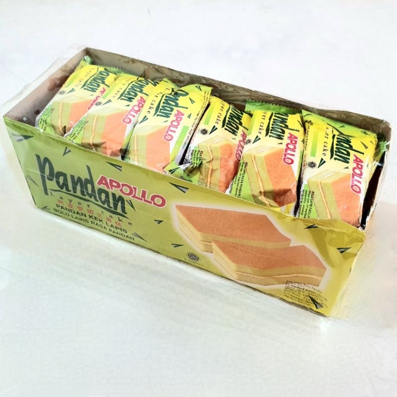 Jual Apollo Bolu Lapis Rasa Pandan 24 pcs | Shopee Indonesia