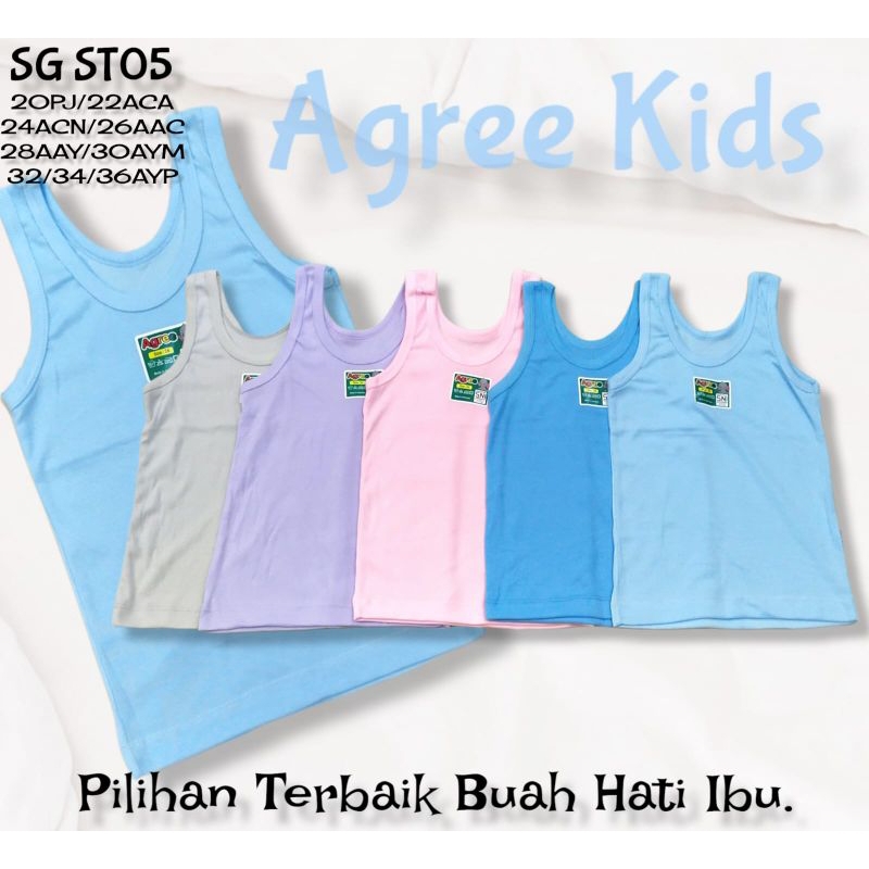 Jual 6 pcs, Singlet Anak warna Agree ST.05, Singlet Warna, Pakaiam ... Jual 6 pcs, Singlet Anak warna Agree ST.05, Singlet Warna, Pakaiam ...