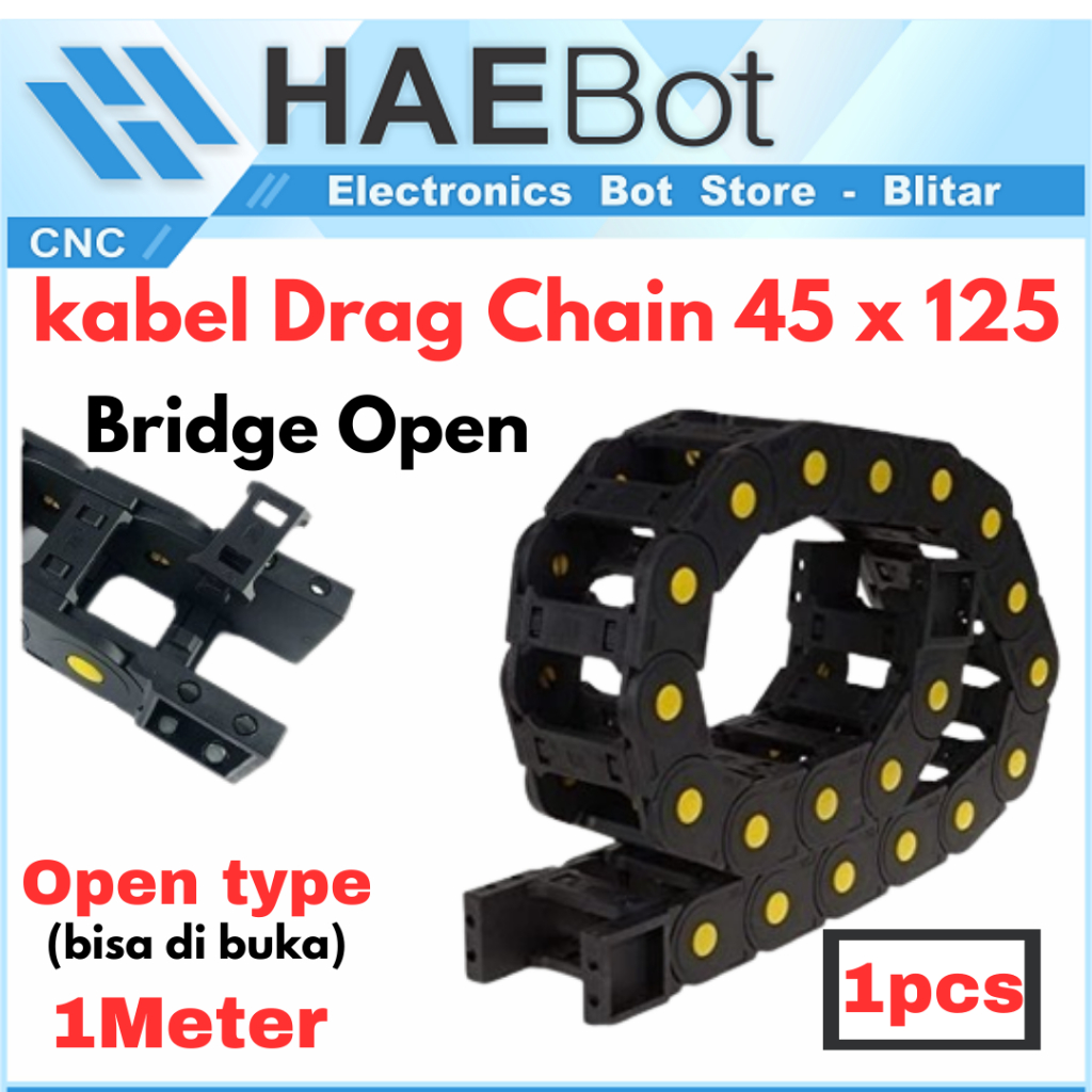 Jual [HAEBOT] Kabel Cable Drag Chain Dragchain 45x125 mm Bridge Open ...