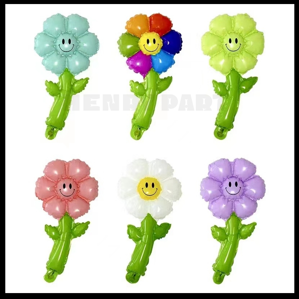 Jual Balon Foil Karakter Bunga Smile Sunflower Daisy Ukuran Mini ...