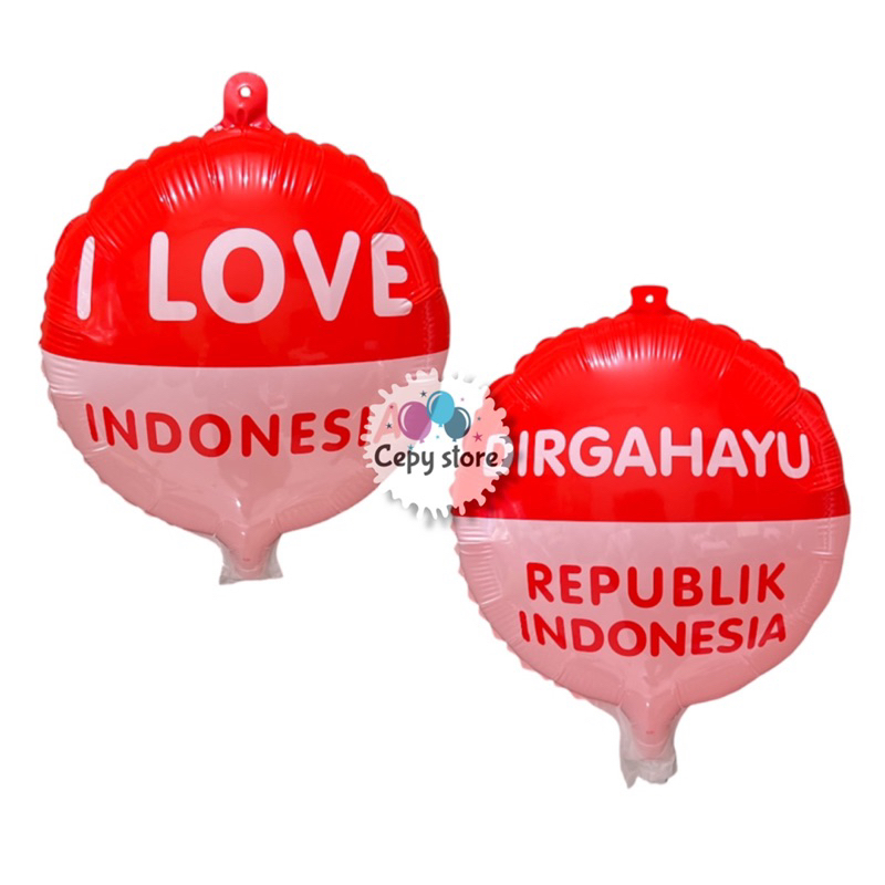 Jual Balon Foil Bulat HUT RI / Balon Bulat DIRGAHAYU RI Merah Putih 17 ...