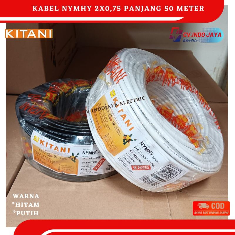 Jual Kabel Listrik NYMHY 2x0,75 Kitani 50 meter Kabel Listrik Serabut Kabel Sound system kabel ...
