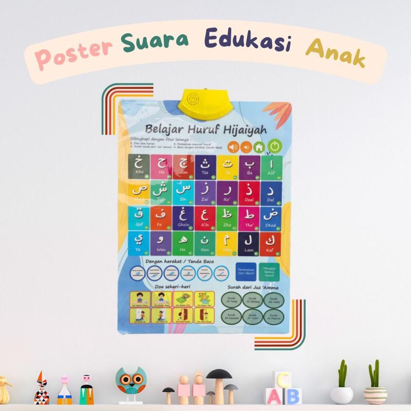 Jual Poster Edukasi Anak Bersuara Huruf Hijaiyah Lengkap Dengan Harokat ...
