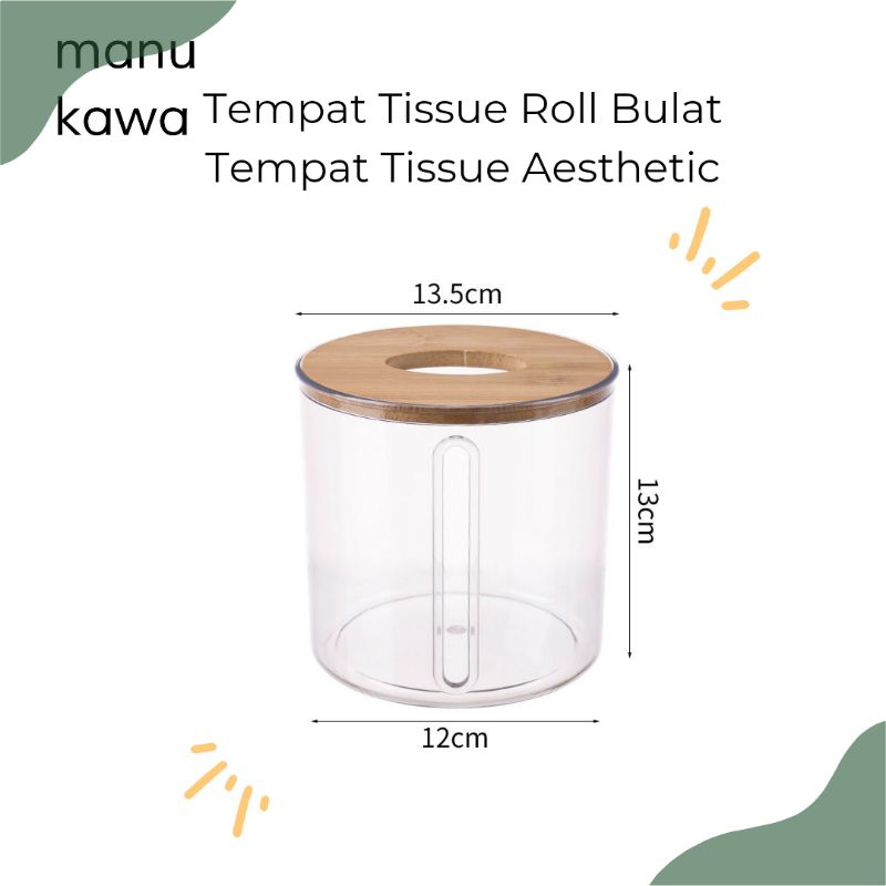 Jual Tempat Tissue Roll Bulat Kayu Bambu Tempat Tisu Aesthetic ...